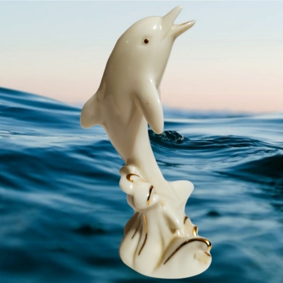 Lenox | Accents | Lenox Dolphin Off White Cream And Gold Gilding Trim ...